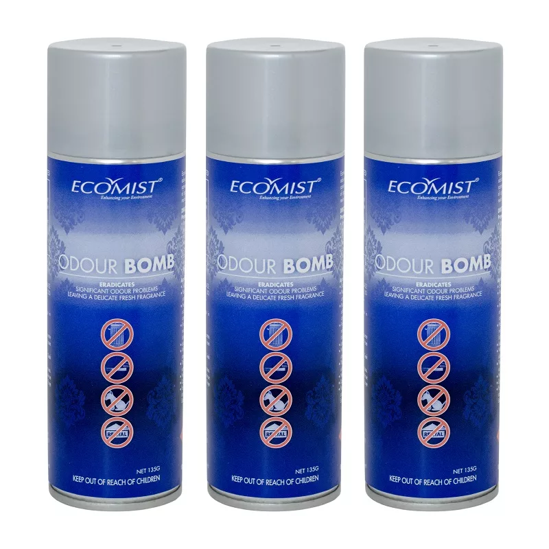3x Odour Bomb 135ml Cans | Ecomist Australia